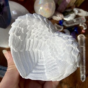Angel Wing Heart Bowl White Angel Wing Dish Heart-shaped Bowl Crystal ...