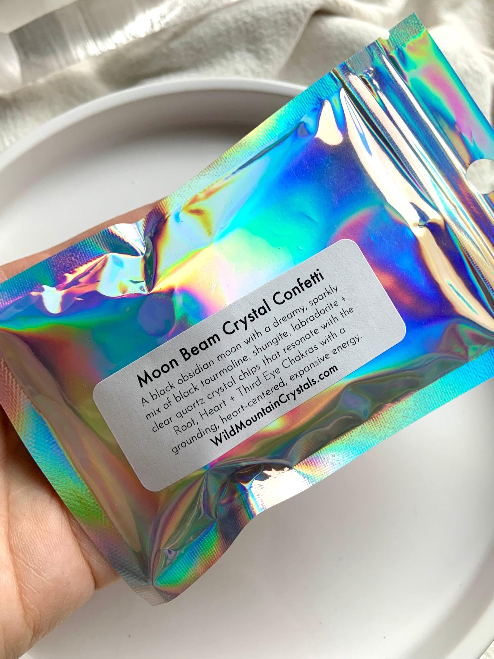 Moon Phase Crystal Confetti Gift Set With Black Obsidian Crescent Moon ...