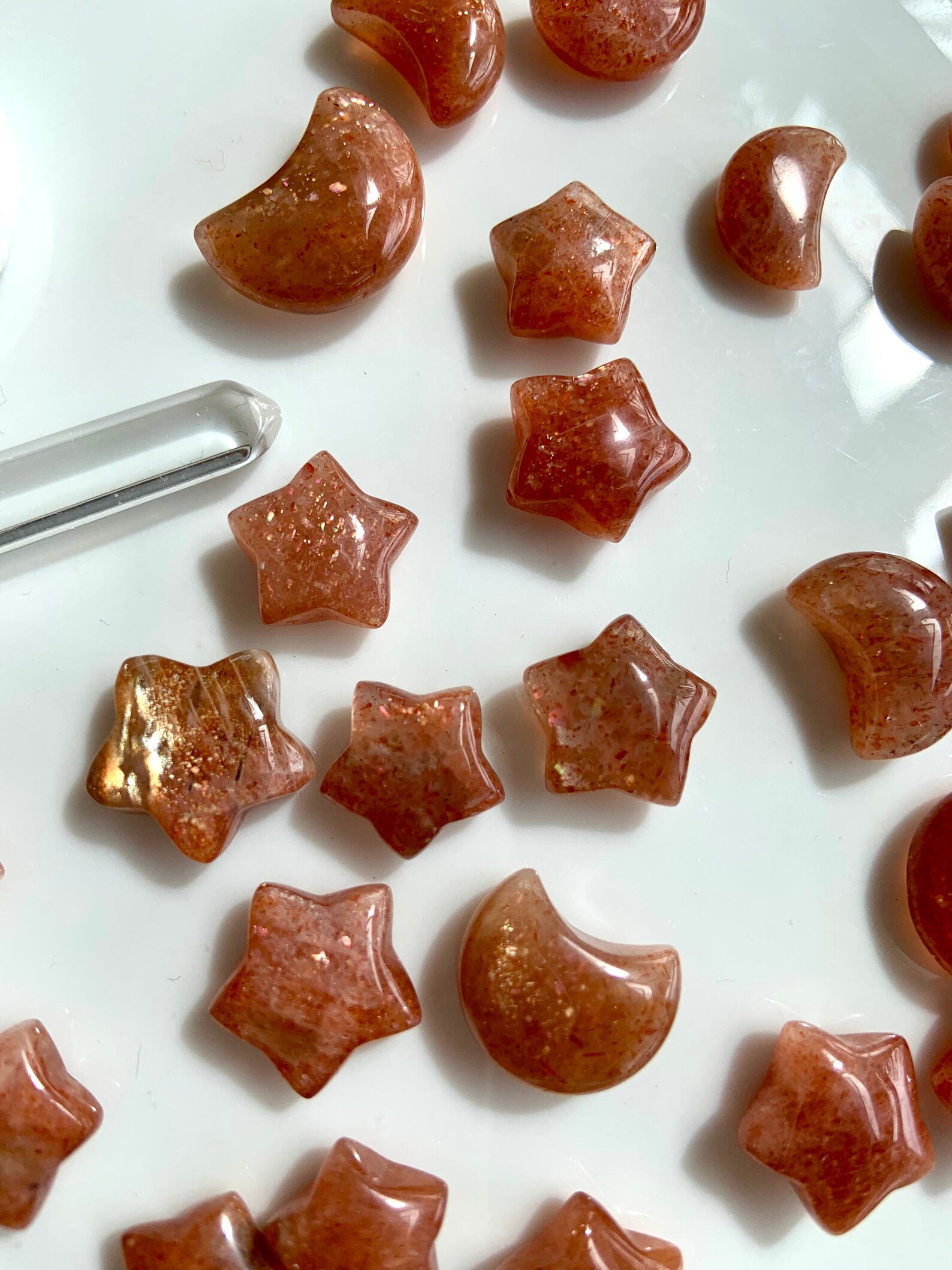 Mini Sunstone Moon and Stars, Sacral Chakra Healing Stone, Crystals for ...