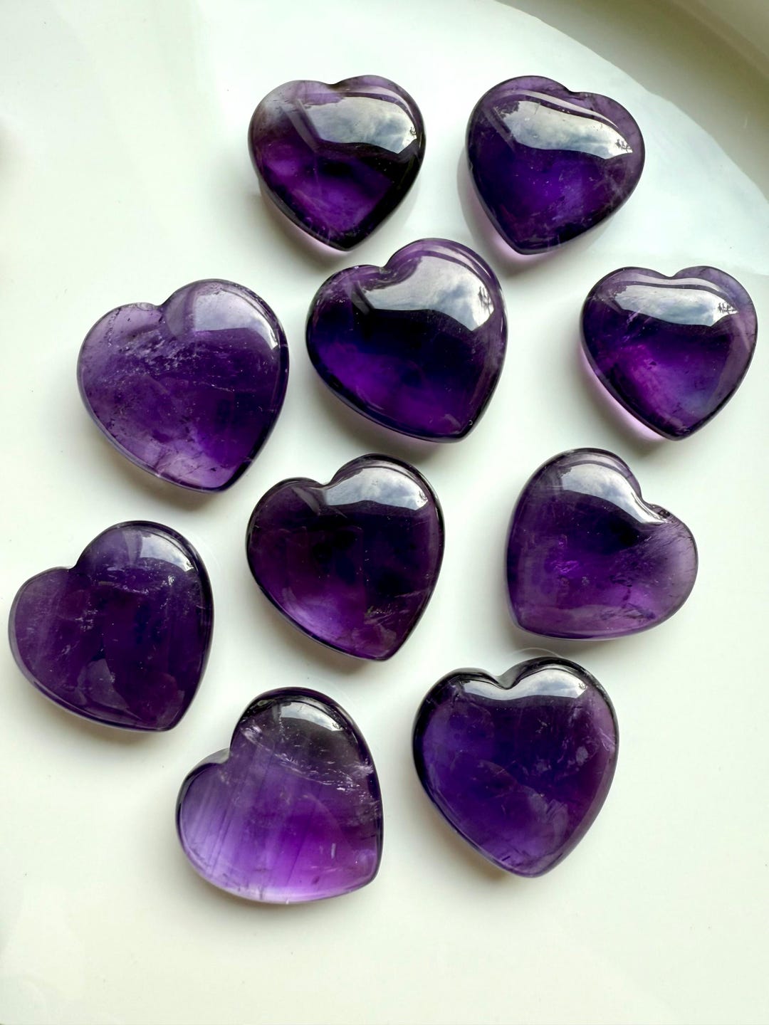 Purple Amethyst Heart, Mini Crystal Carving for Crown Chakra Healing - Etsy