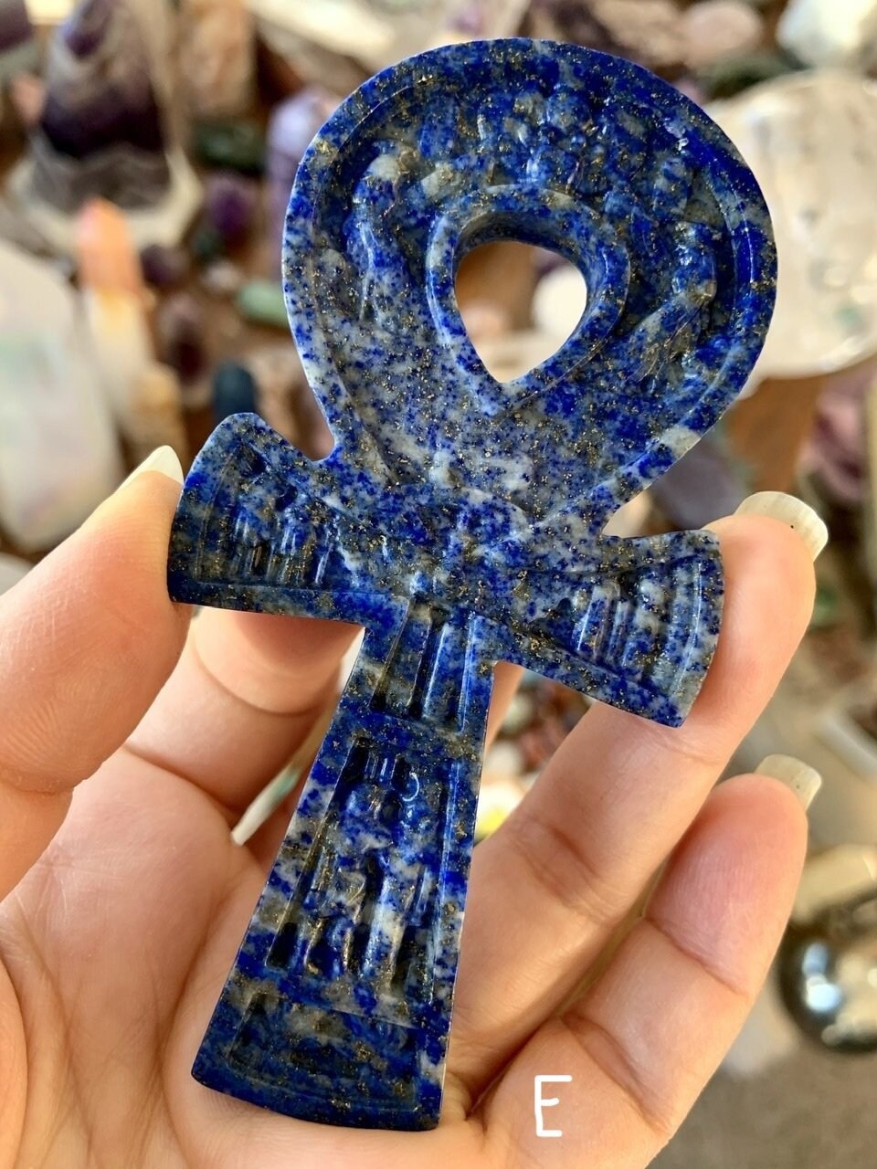 LAPIS LAZULI ANKH Crystal Ankh With Ancient Egyptian - Etsy