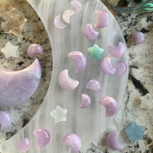 Mini Kunzite Moon, Pink Crystal Moon, Crystals for Grids, Moon Lover ...