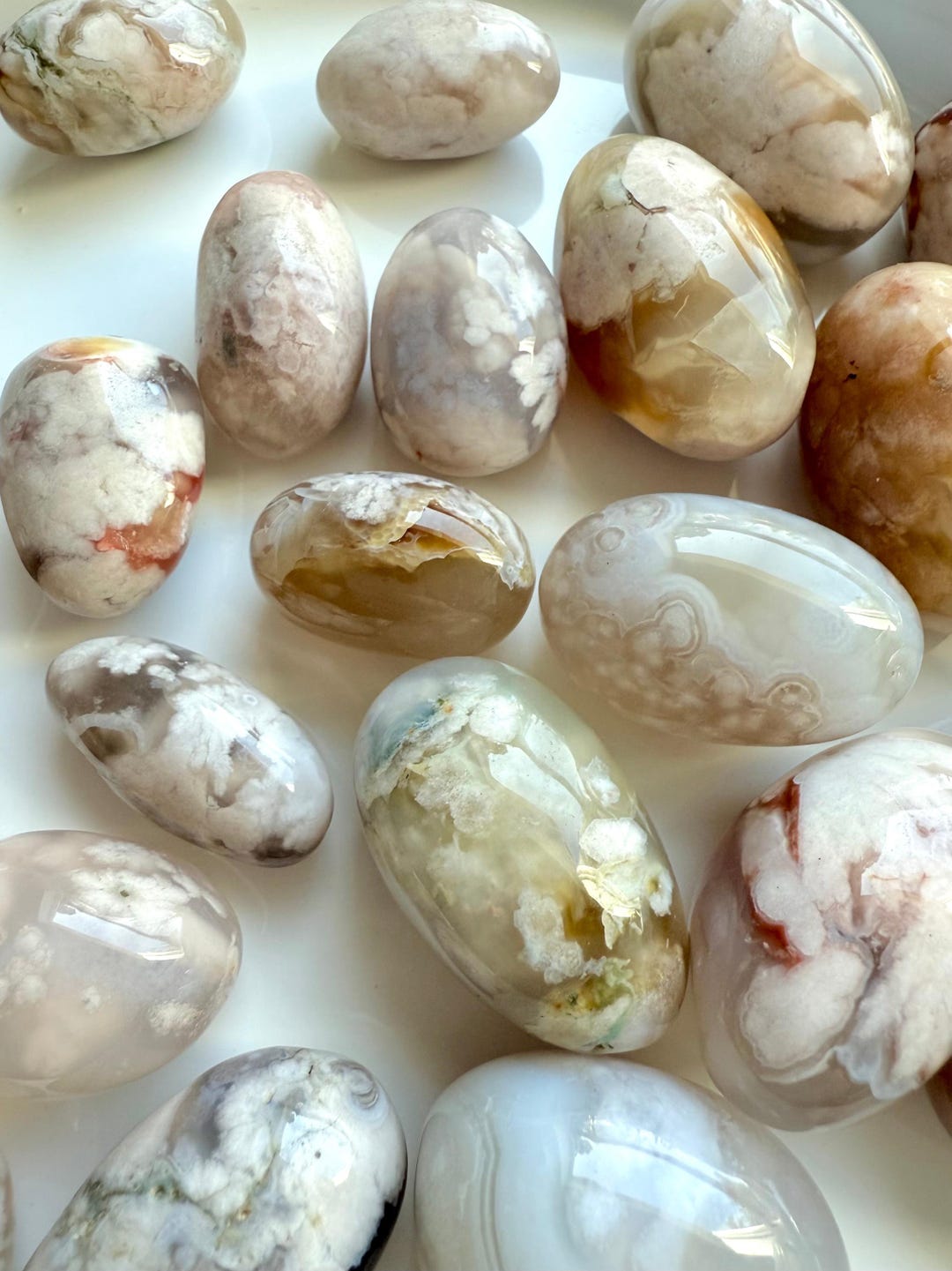 Flower Agate Tumbled Stone, Crystal Tumble, Meditation Stone, Divine ...