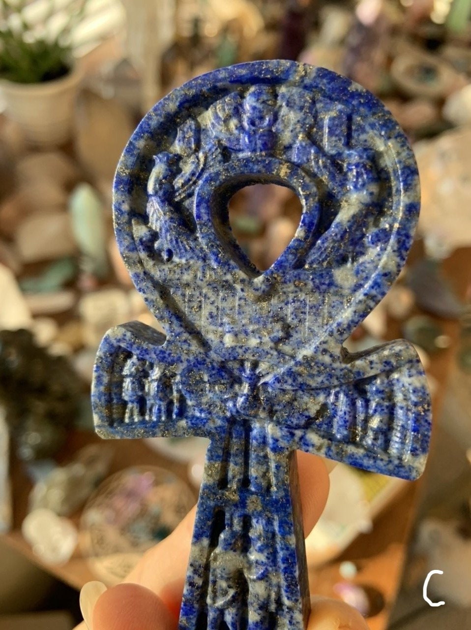 LAPIS LAZULI ANKH Crystal Ankh With Ancient Egyptian - Etsy