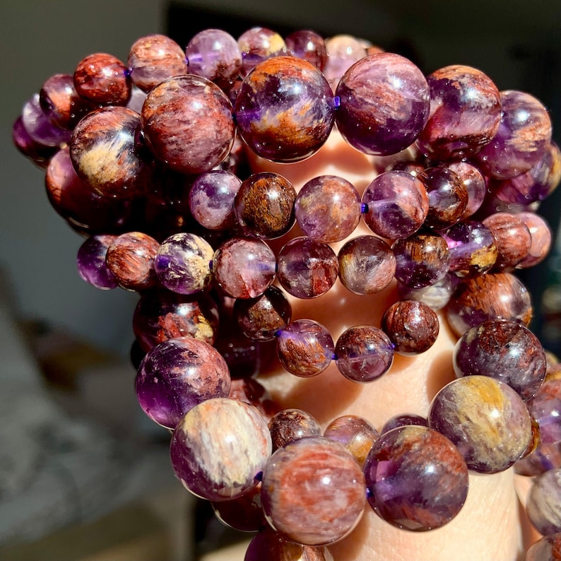 Super 7 Amethyst Bracelet – Melody Stone Crystal Jewelry for Intuition ...