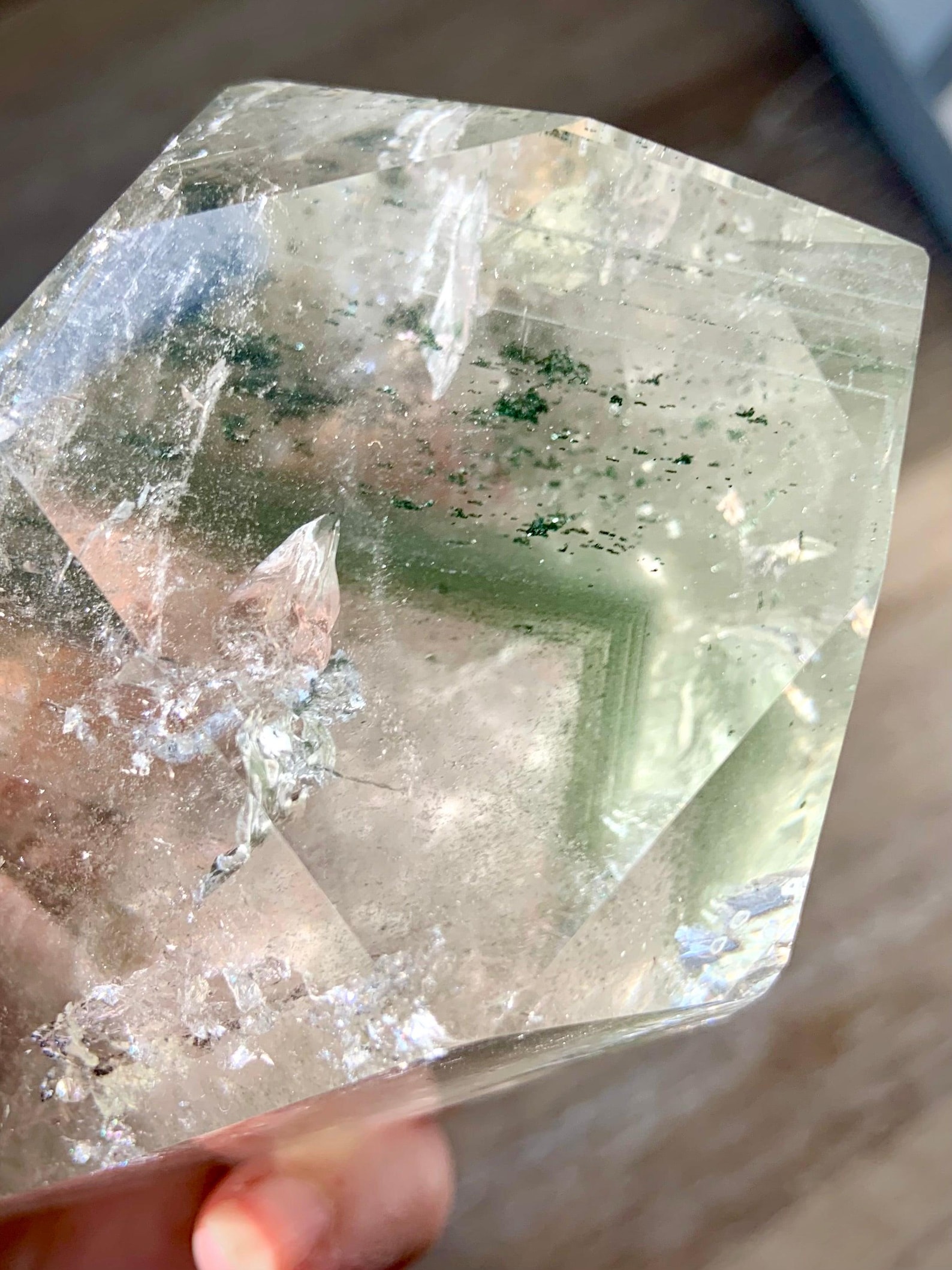Garden Quartz Tower With Chlorite Phantoms, Lodolite Master Channeler ...