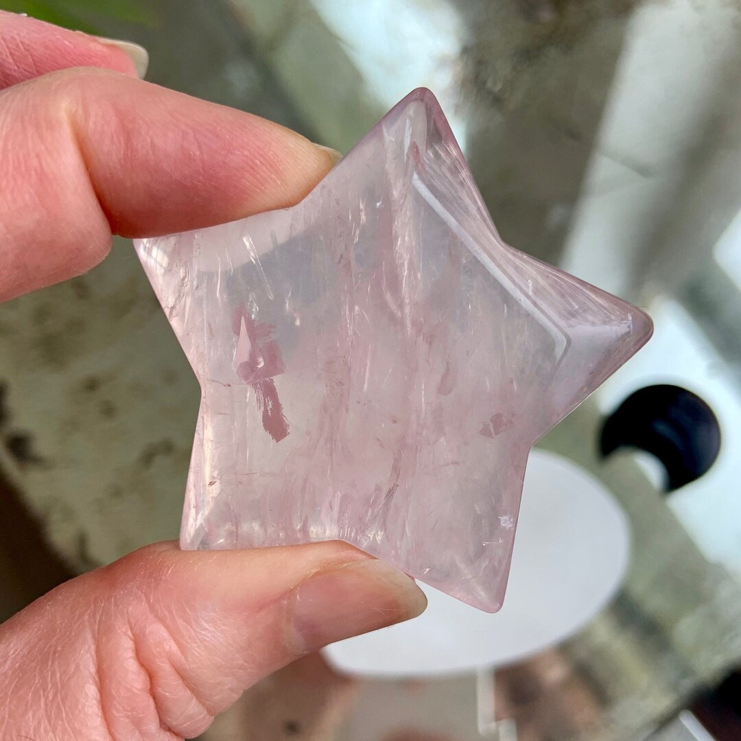 Rose Quartz Star Shaped Crystal Meditation Stone Rose Quartz Crystal ...