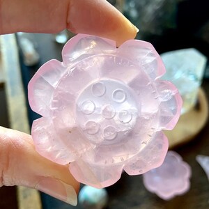 Rose Quartz Lotus Crystal Lotus Flower Carving Meditation - Etsy