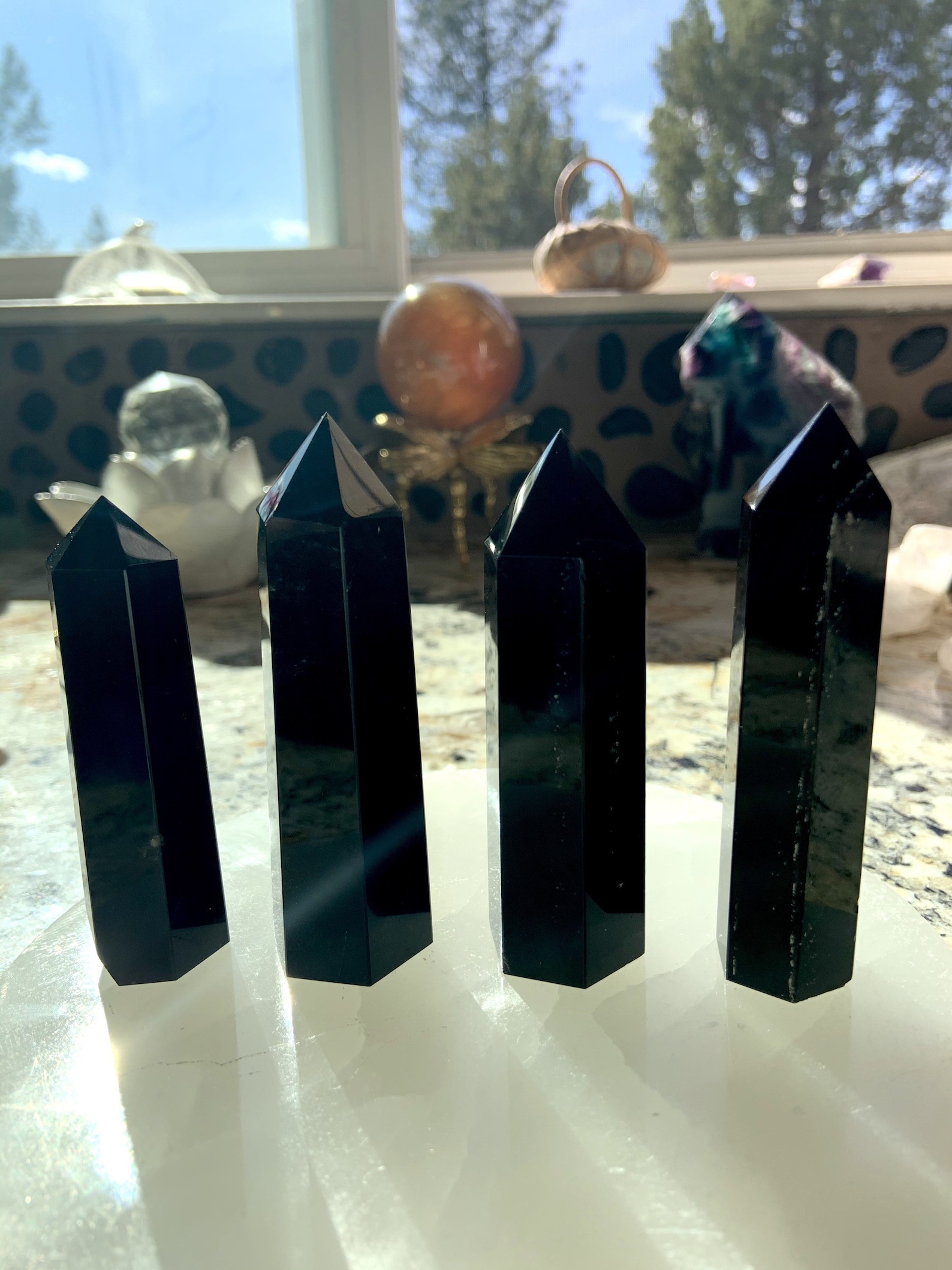 BLACK OBSIDIAN Points for Energetic Protection Obsidian - Etsy