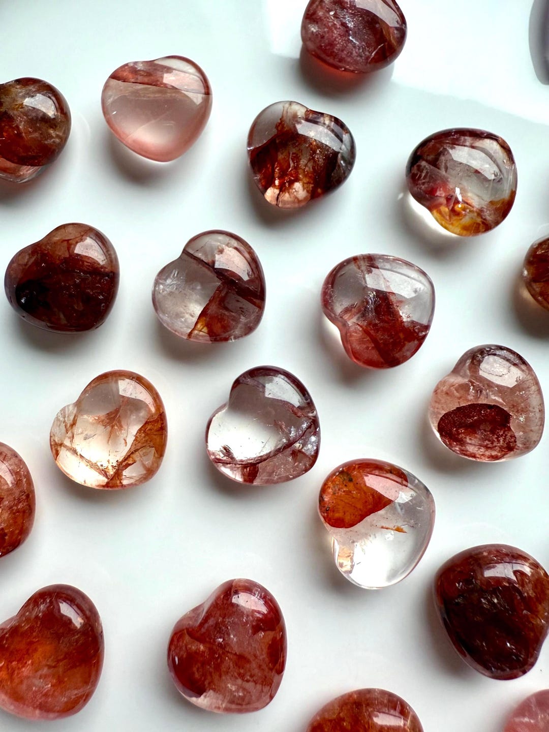 Mini Fire Quartz Crystal Heart Carving, Root Chakra Healing Meditation ...