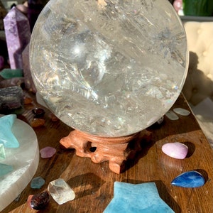 Wood Stand for Large Crystal Spheres + Crystal Specimen Display, Large ...