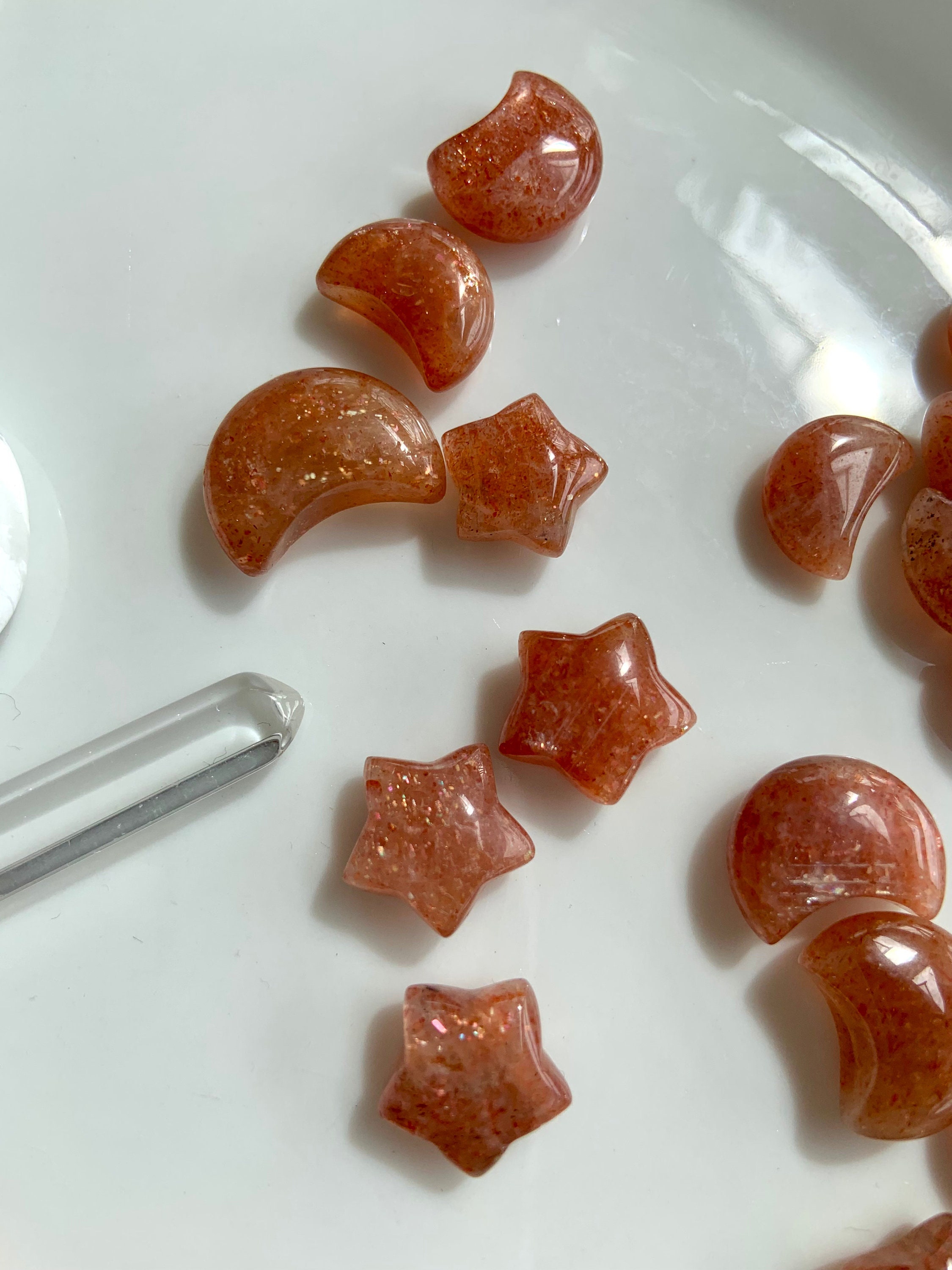 Mini Sunstone Moon and Stars, Sacral Chakra Healing Stone, Crystals for ...