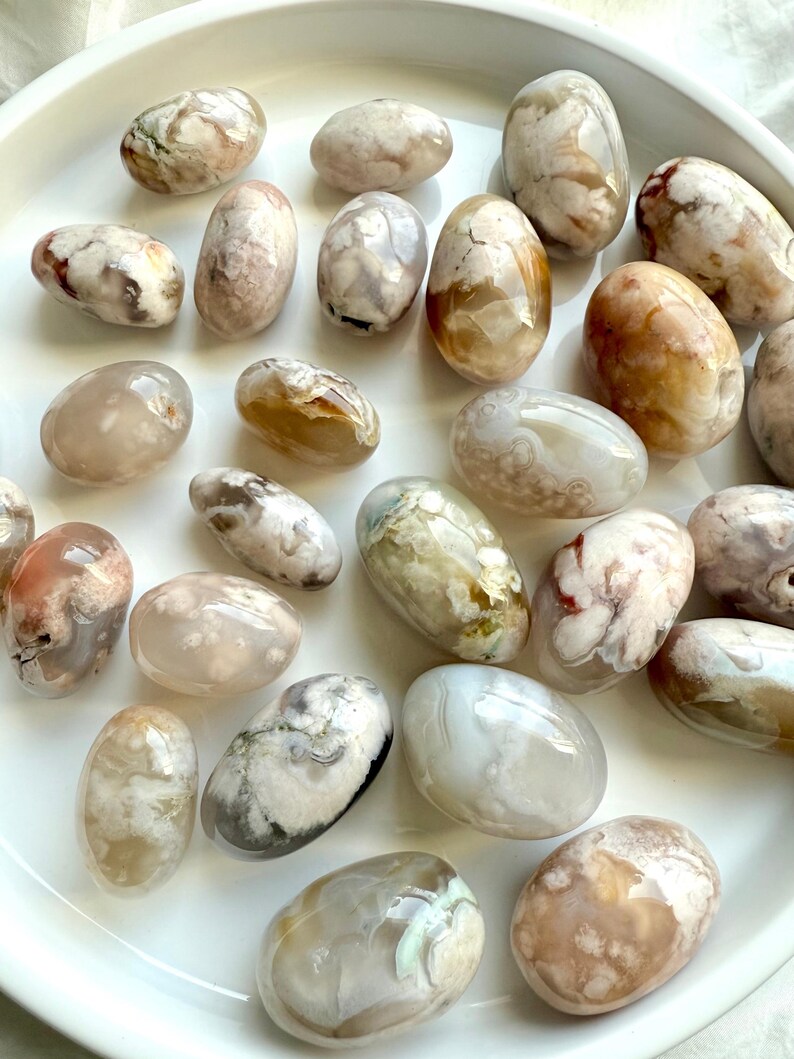 Flower Agate Tumbled Stone, Crystal Tumble, Meditation Stone, Divine ...