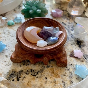 Wood Stand for Large Crystal Spheres + Crystal Specimen Display, Large ...