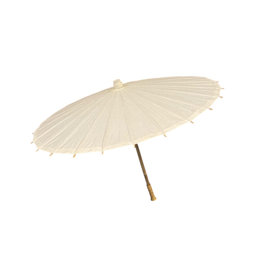 White Paper Bamboo Elegant Parisol Umbrella - Etsy