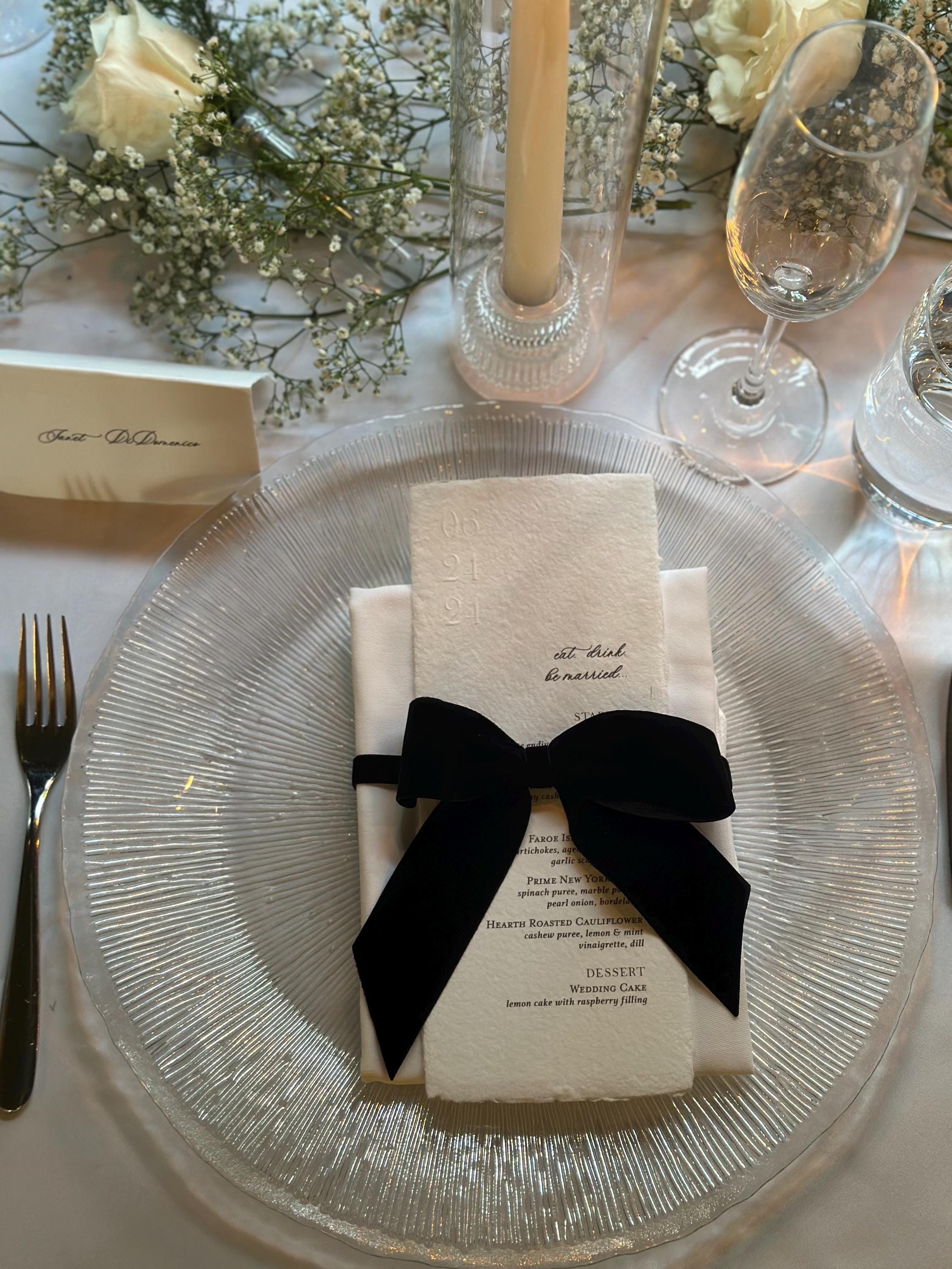 Black Velvet Bows for Table Settings - Etsy UK