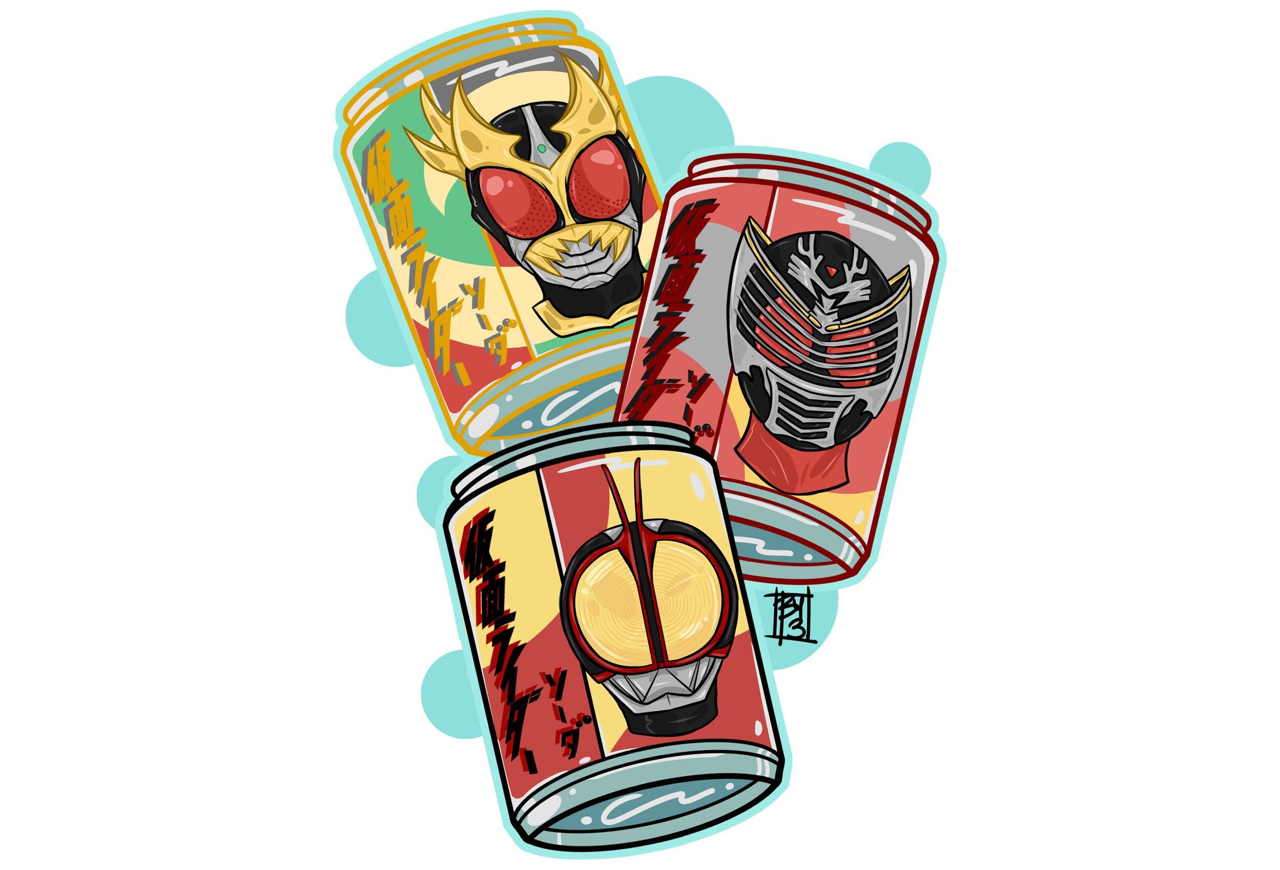 Kamen Rider Soda Vinyl Stickers Wave 2 - Etsy