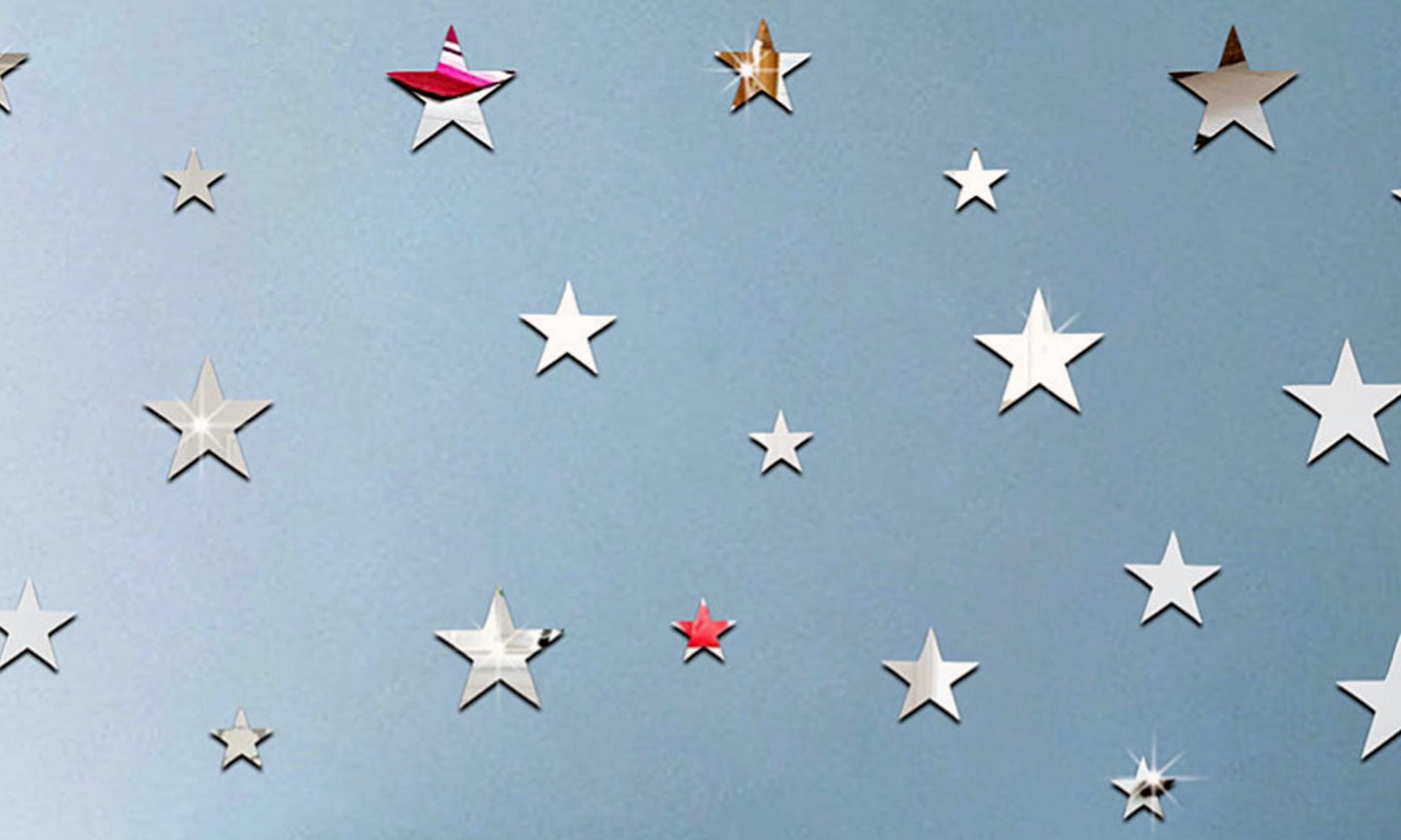 Gold Star Decals Silver Star Stickers 20 Stars Assorted Sizes - Etsy
