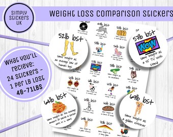 Weight Loss Comparison Stickers - Etsy