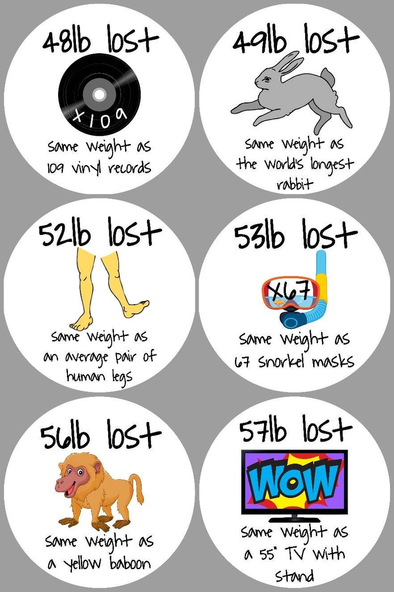 Weight Loss Comparison Stickers Diet Friendly Visual Aid | Etsy UK