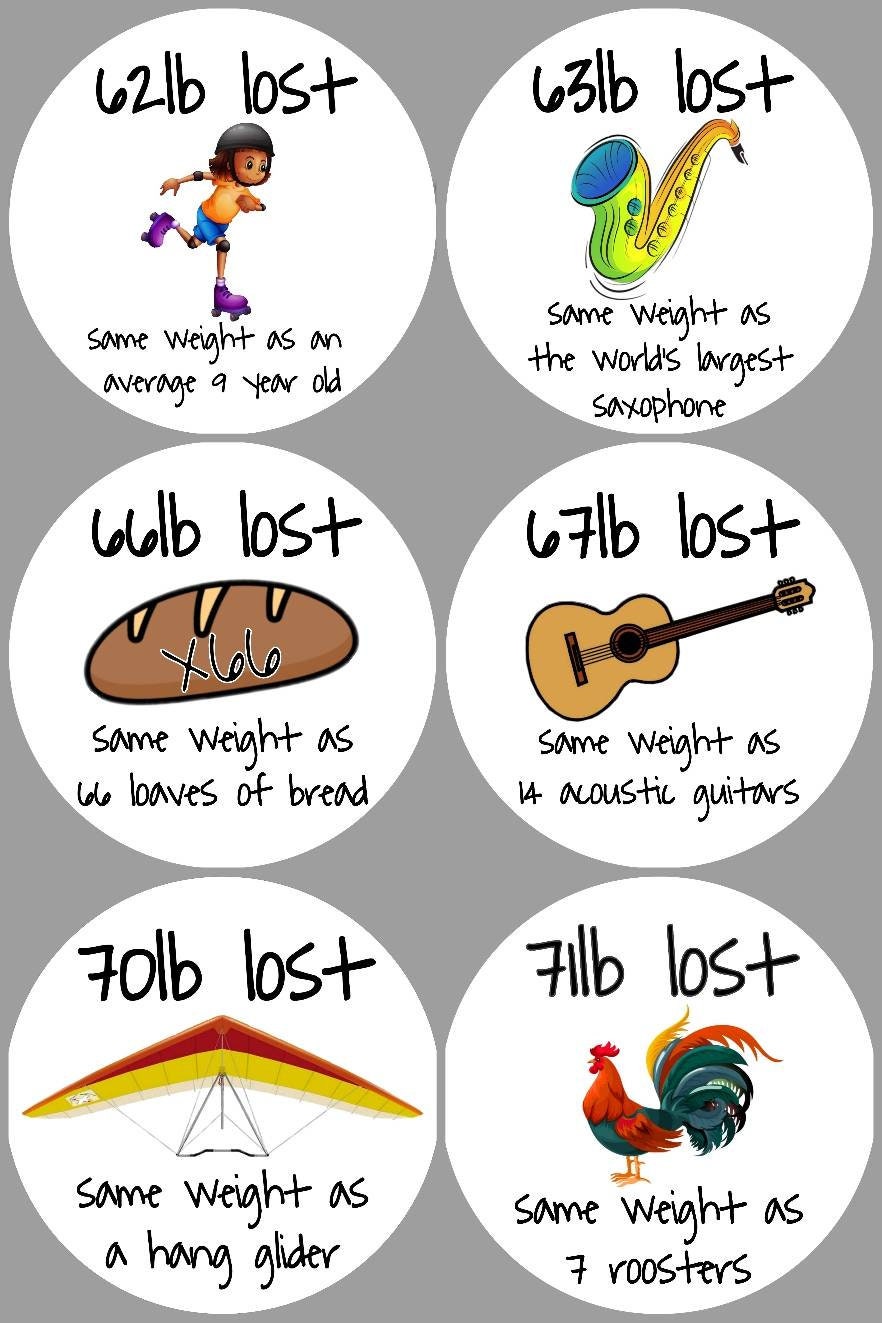 Weight Loss Comparison Stickers Diet Friendly Visual Aid | Etsy UK