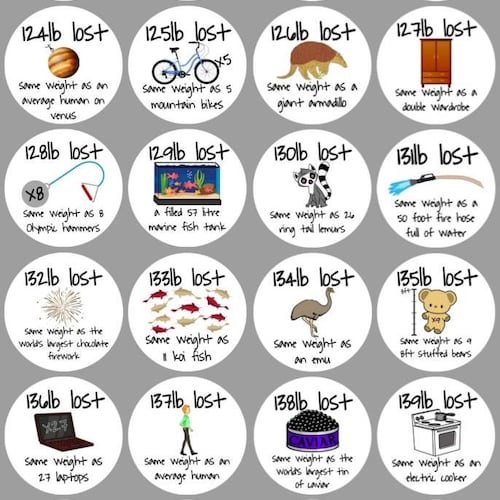 Weight Loss Comparison Stickers Diet Friendly Visual Aid - Etsy UK
