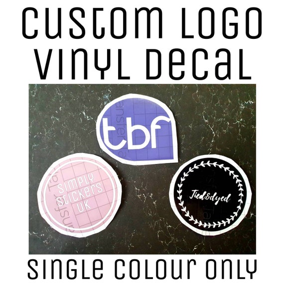 Custom Logo Vinyl Decal Single Colour Small Business Image - Etsy