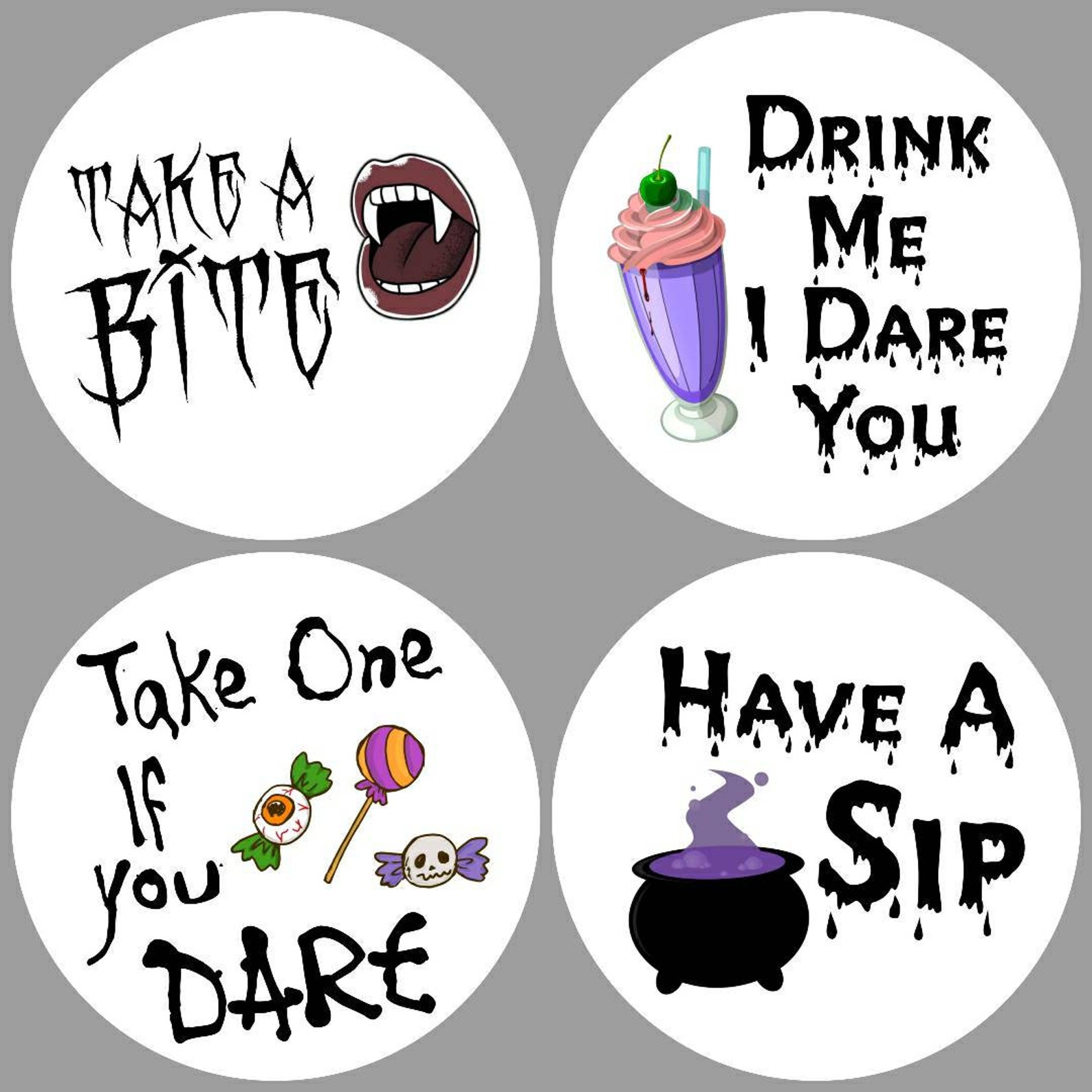 Halloween Food Labels Trick Or Treat Labels / Take A Bite | Etsy