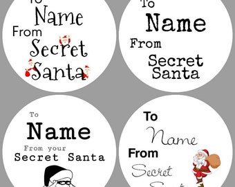 Secret Santa Sticker - Etsy