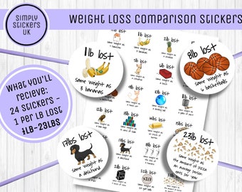 Weight Loss Comparison Stickers - Etsy