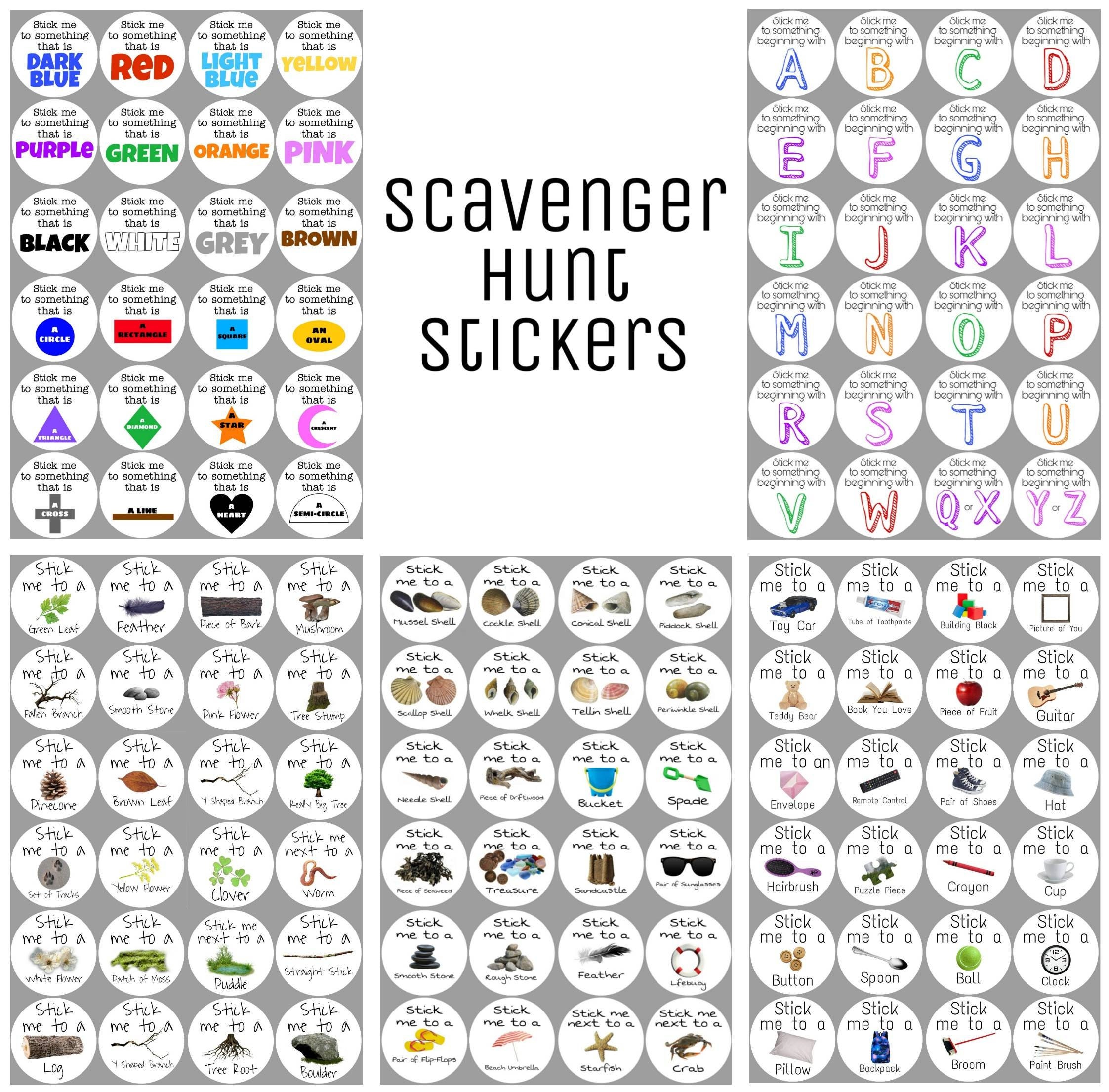 Scavenger Hunt Stickers Find the Items/school Holidays Fun | Etsy