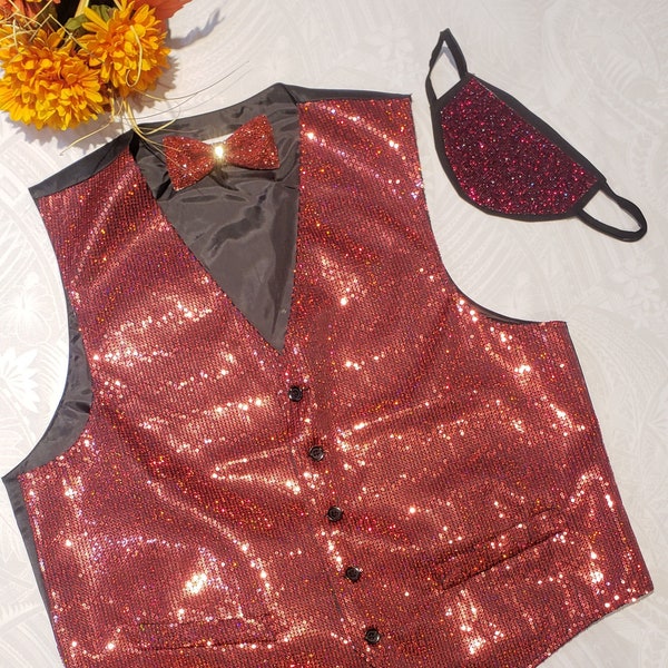 Glitter Red Vest - Etsy