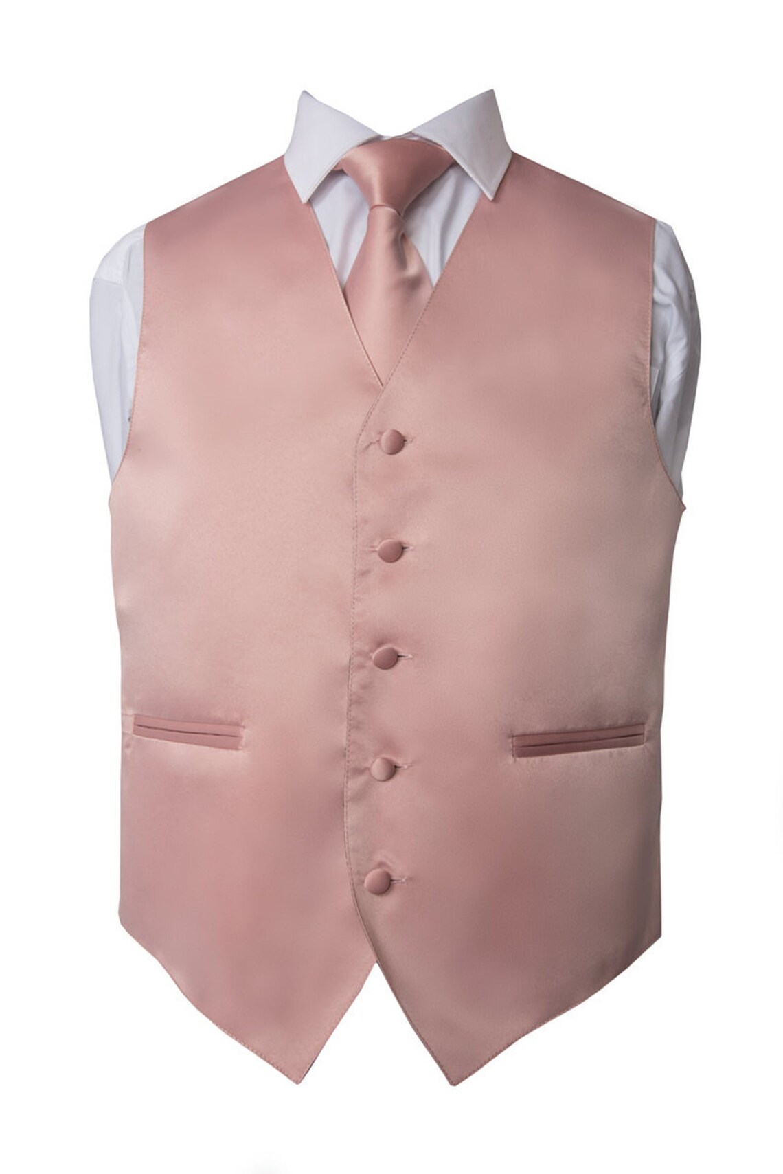 Men's 3-piece Premium Satin Vest - Necktie – Pocket Square Set for ...