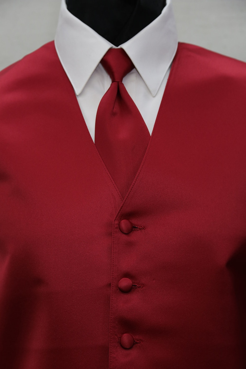 Men's 3-piece Premium Satin Vest - Necktie – Pocket Square Set for ...