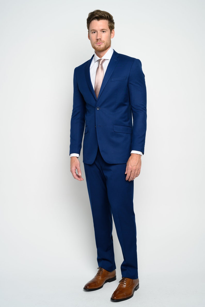Men's 2-pieces Slim Fit Suit Perfect for Weddings, Grooms, Groomsmen ...