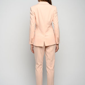 Women's 2-piece Blush Pink Slim Fit Luxe Suit Perfect for Weddings ...