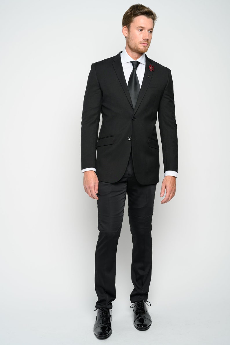 Men's 2-pieces Slim Fit Suit Perfect for Weddings, Grooms, Groomsmen ...