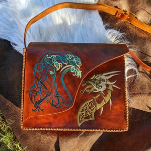 Hand-tooled Celtic Knot Viking Leather Purse Bag - Etsy