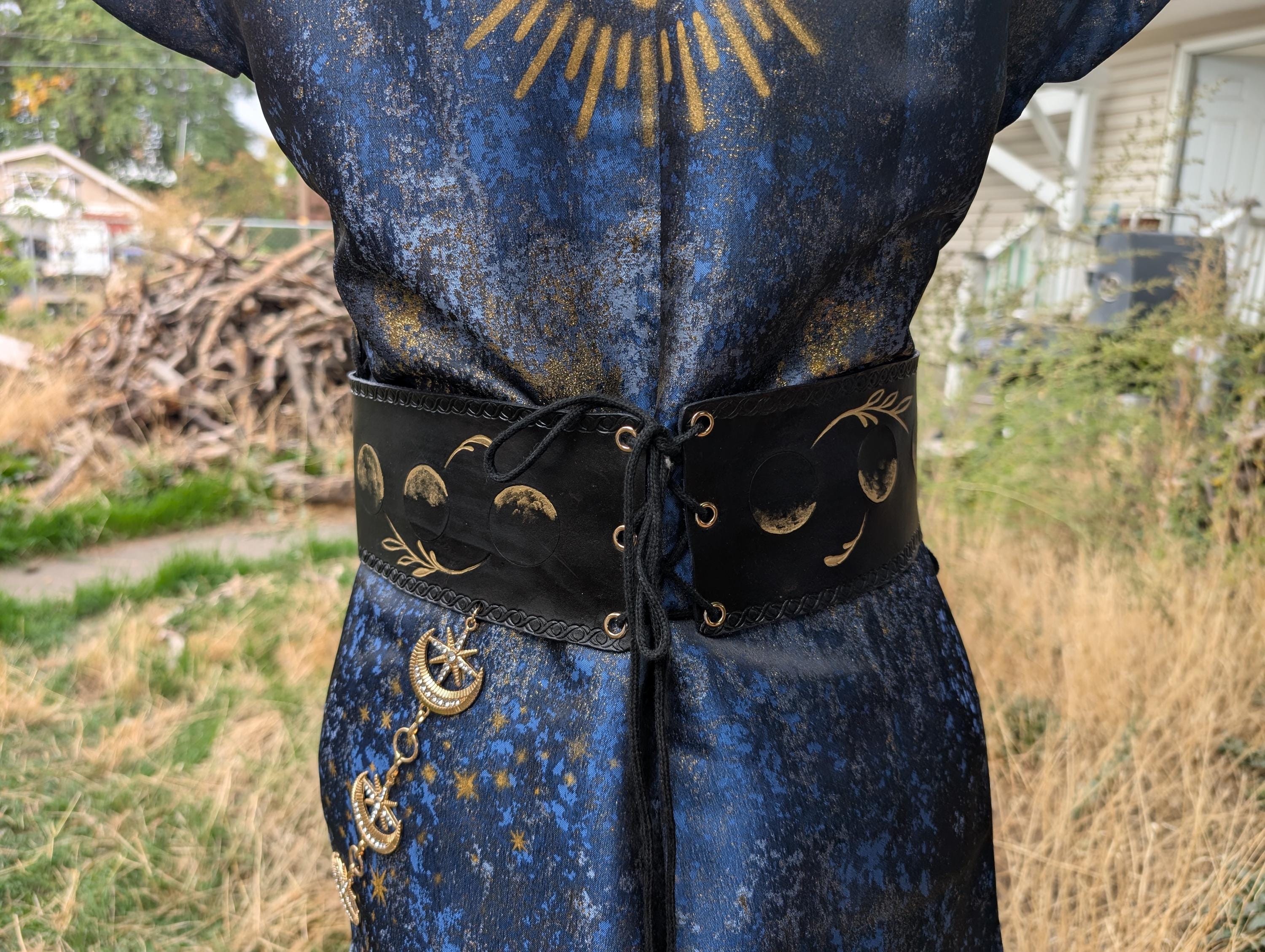 Moon Lunar Wizard Witch Mage Renaissance Costume Leather Belt and ...