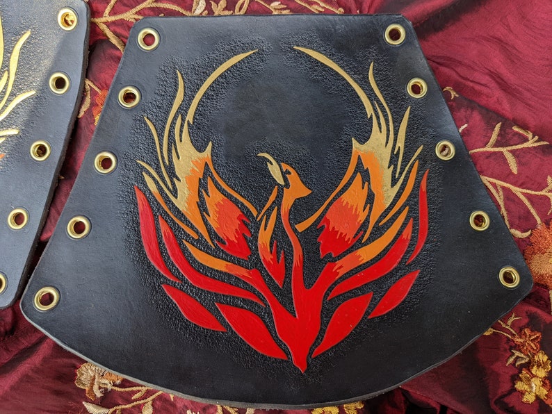 Phoenix Bracers Cosplay Armor Phoenix Armor Hand-tooled Leather Armor ...