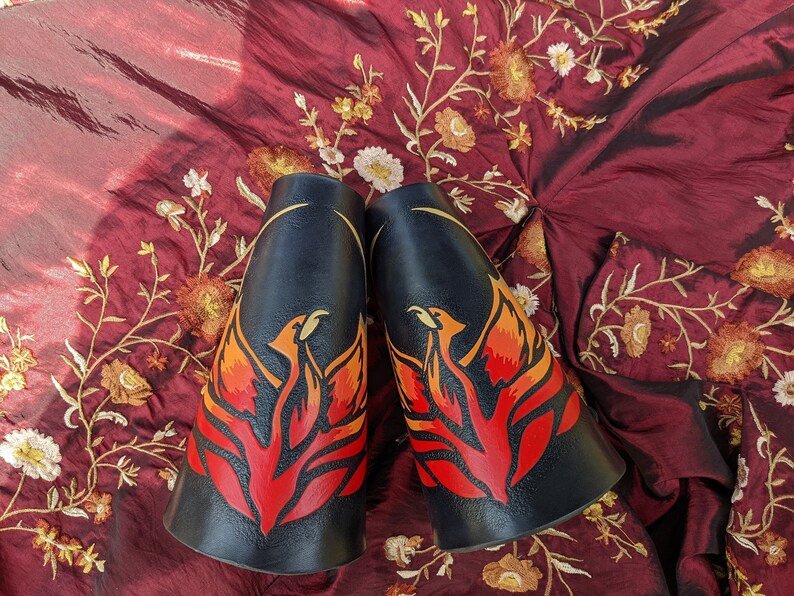 Phoenix Bracers Cosplay Armor Phoenix Armor Hand-tooled | Etsy