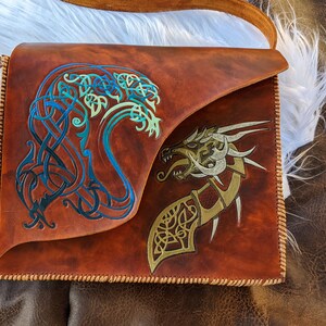 Hand-tooled Celtic Knot Viking Leather Purse Bag - Etsy