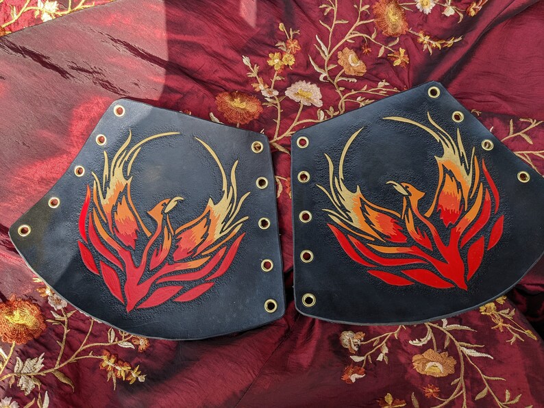 Phoenix Bracers Cosplay Armor Phoenix Armor Hand-tooled | Etsy