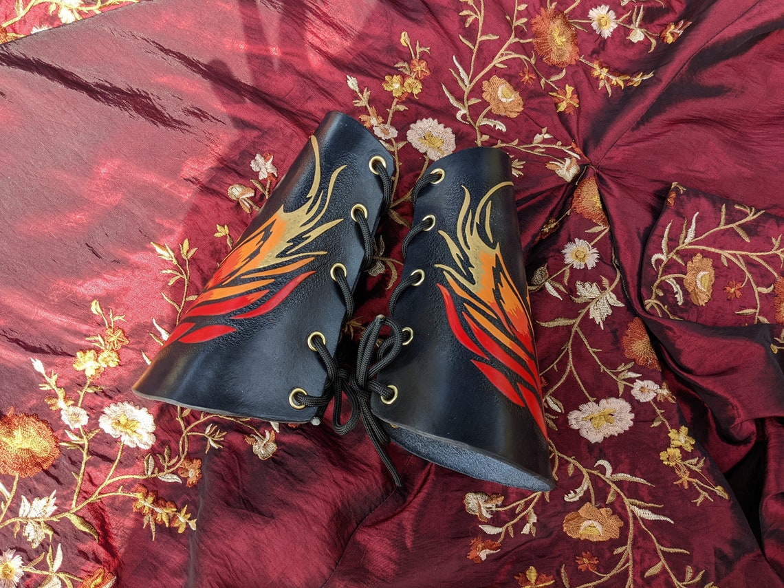 Phoenix Bracers Cosplay Armor Phoenix Armor Hand-tooled | Etsy