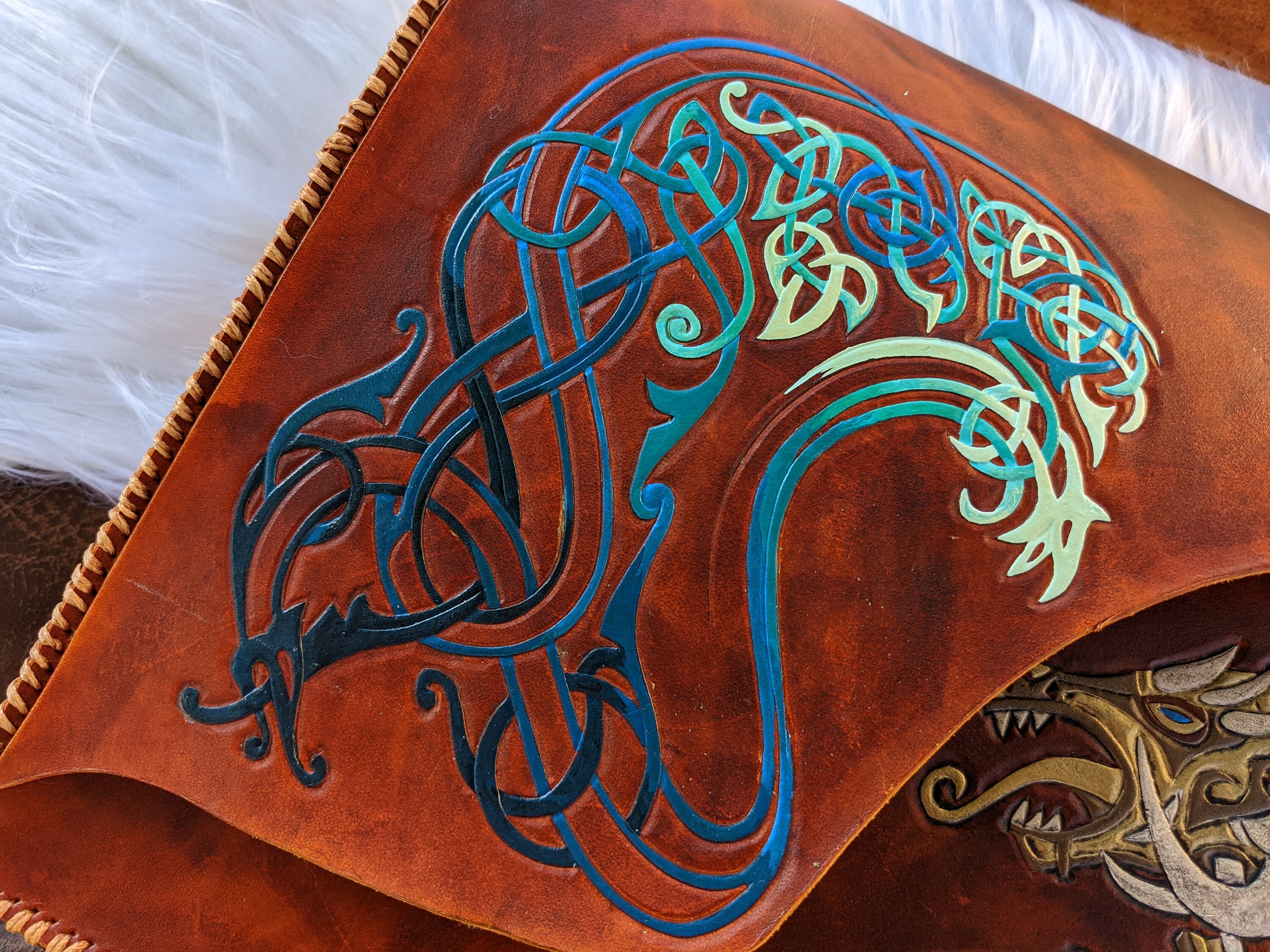 Hand-tooled Celtic Knot Viking Leather Purse Bag - Etsy