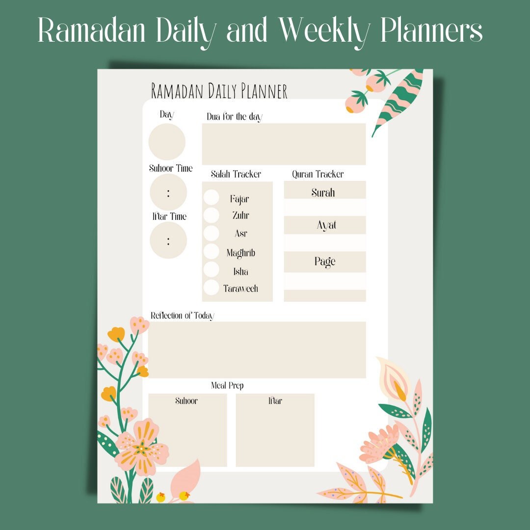 Ramadan Planner I Celebration I Daily I Weekly Planneri Muslim Planner ...