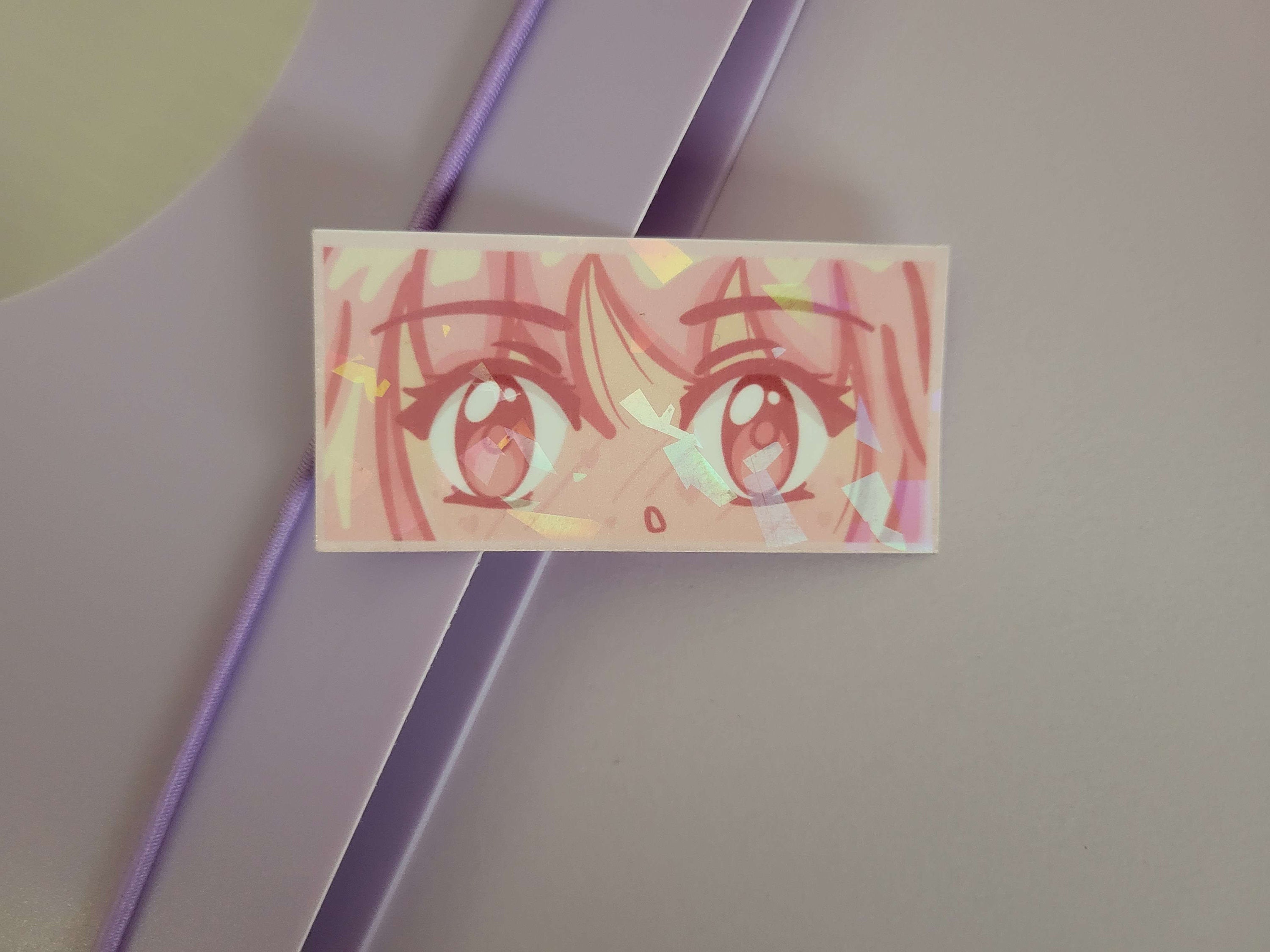 Cute Anime Eyes Holographic Vinyl Sticker Set, Kawaii Peeker - Etsy