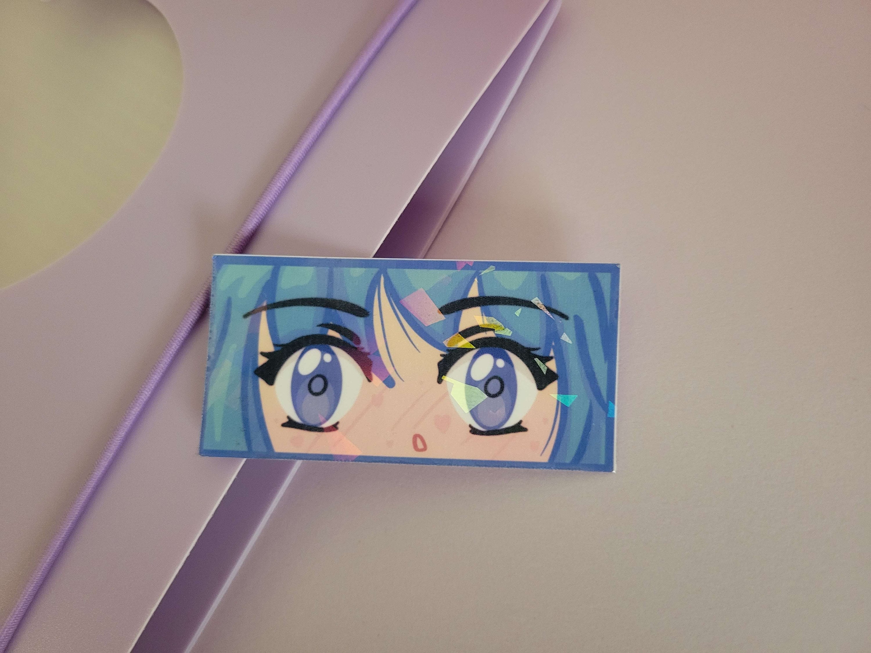 Cute Anime Eyes Holographic Vinyl Sticker Set, Kawaii Peeker - Etsy