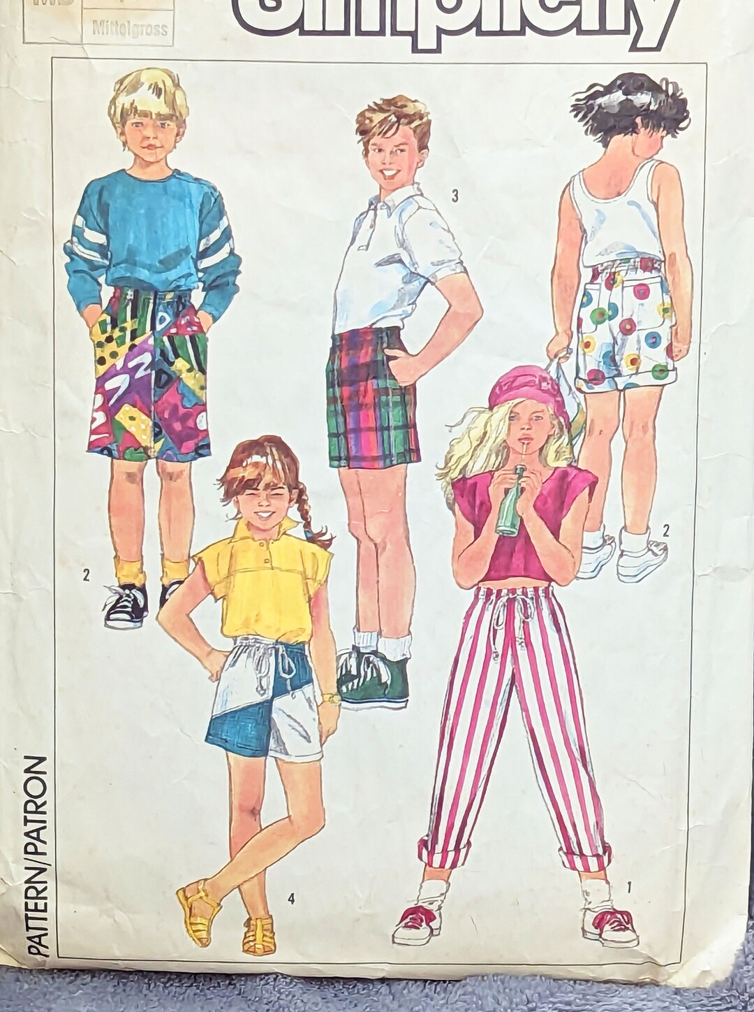 1985 Boys & Girls Jam Pants Pattern -- Simplicity 7531 - Etsy