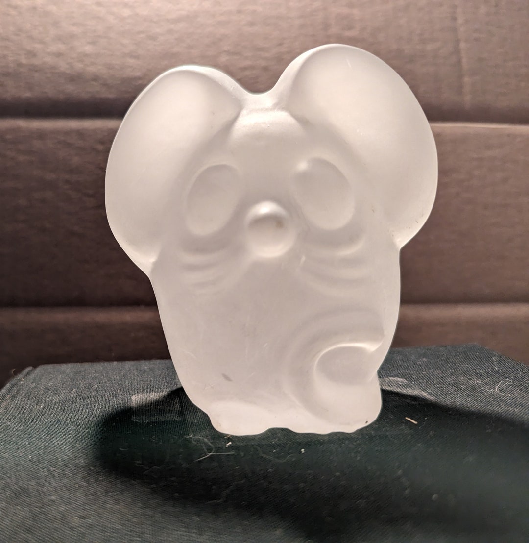Vintage Frosted Satin-glass Mouse Paperweight - Etsy